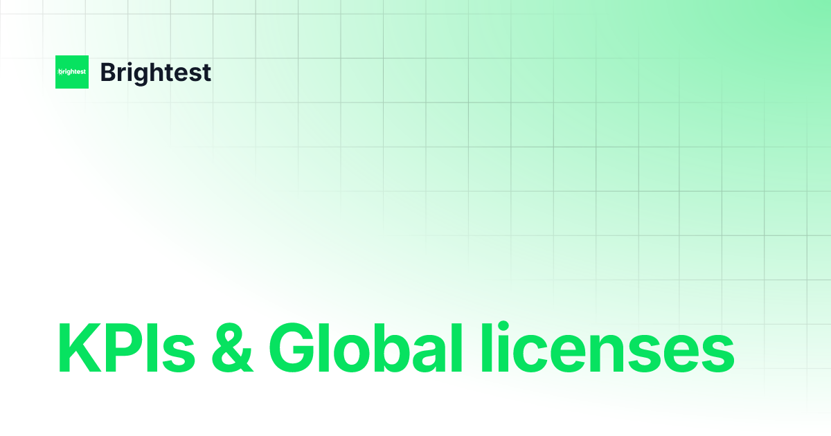 KPIs & Global licenses | Brightest